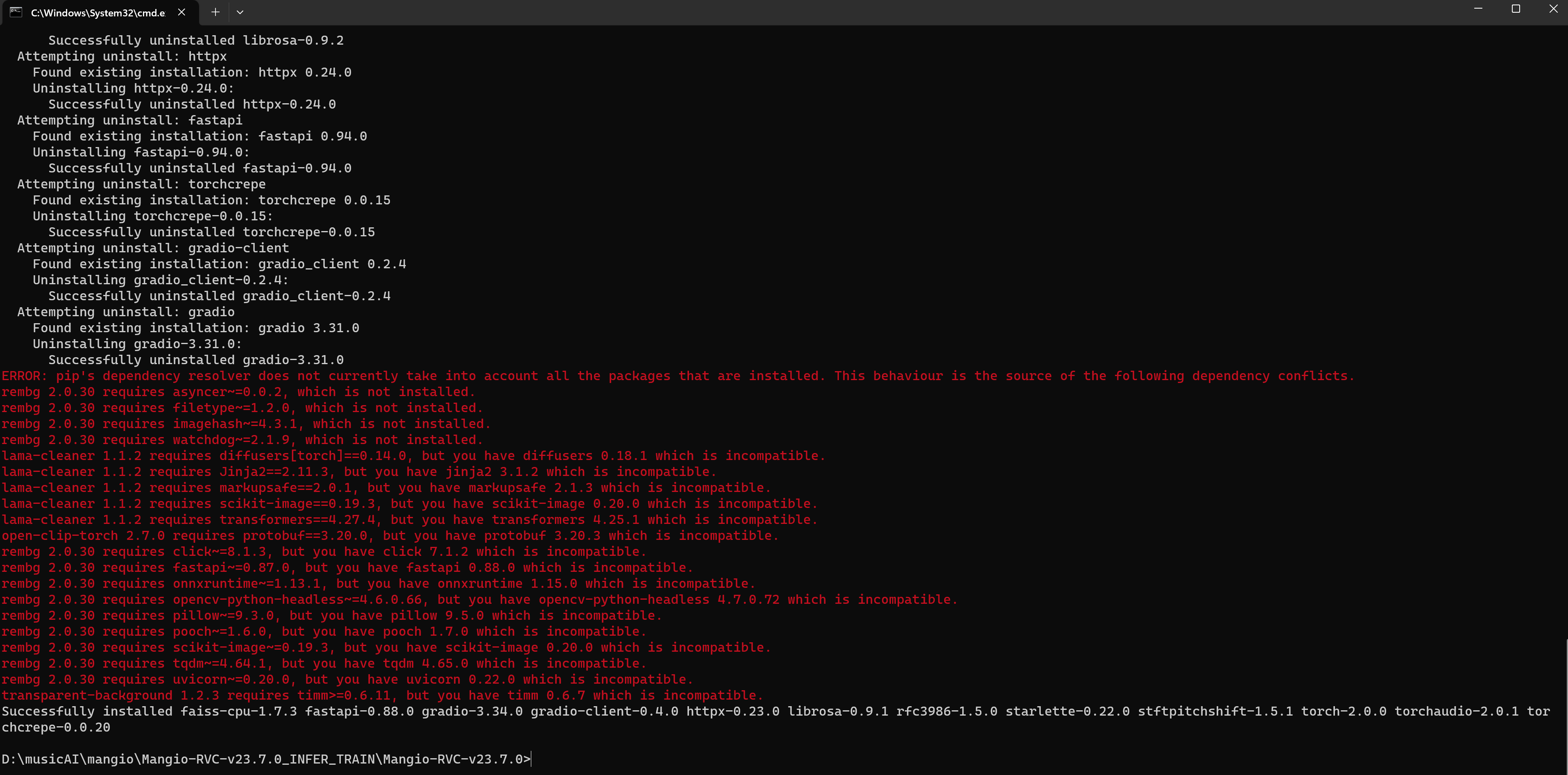 cant get easygui to work · Issue #110 · Mangio621/Mangio-RVC-Fork · GitHub