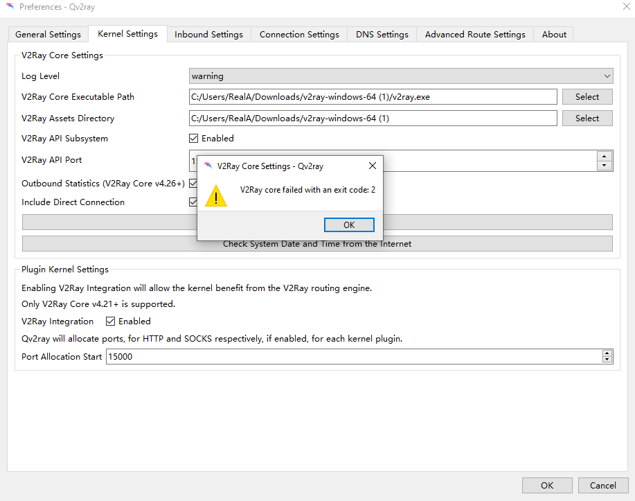 Bug Report V2ray Core Failed With An Exit Code 2 Issue 1675