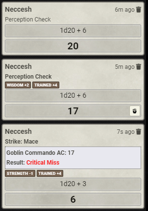 PF2e Rolls - Feature Request: Add options for DC and show traits ...