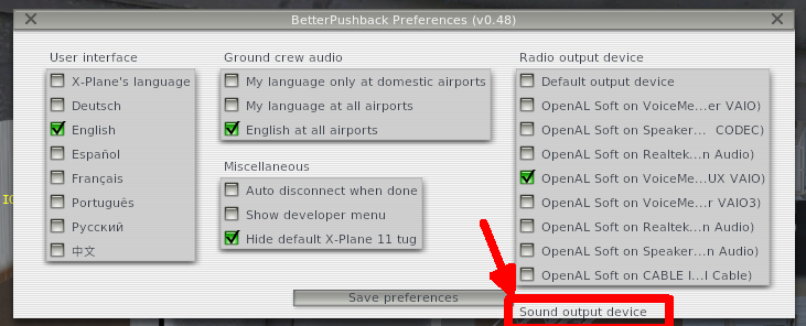 Preferences dialogue not showing all option · Issue #409 · skiselkov/BetterPushbackC · GitHub