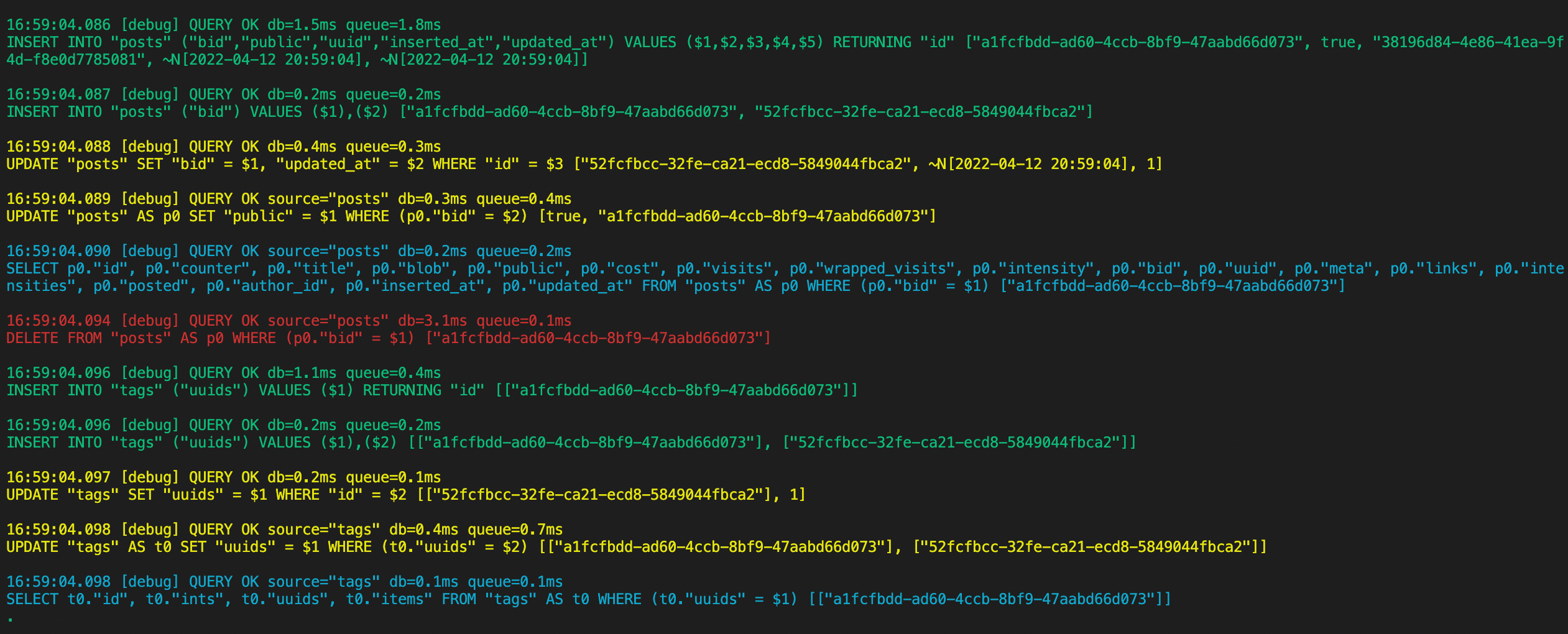 Log Uuids By Greg Rychlewski · Pull Request 3869 · Elixir Ecto Ecto · Github