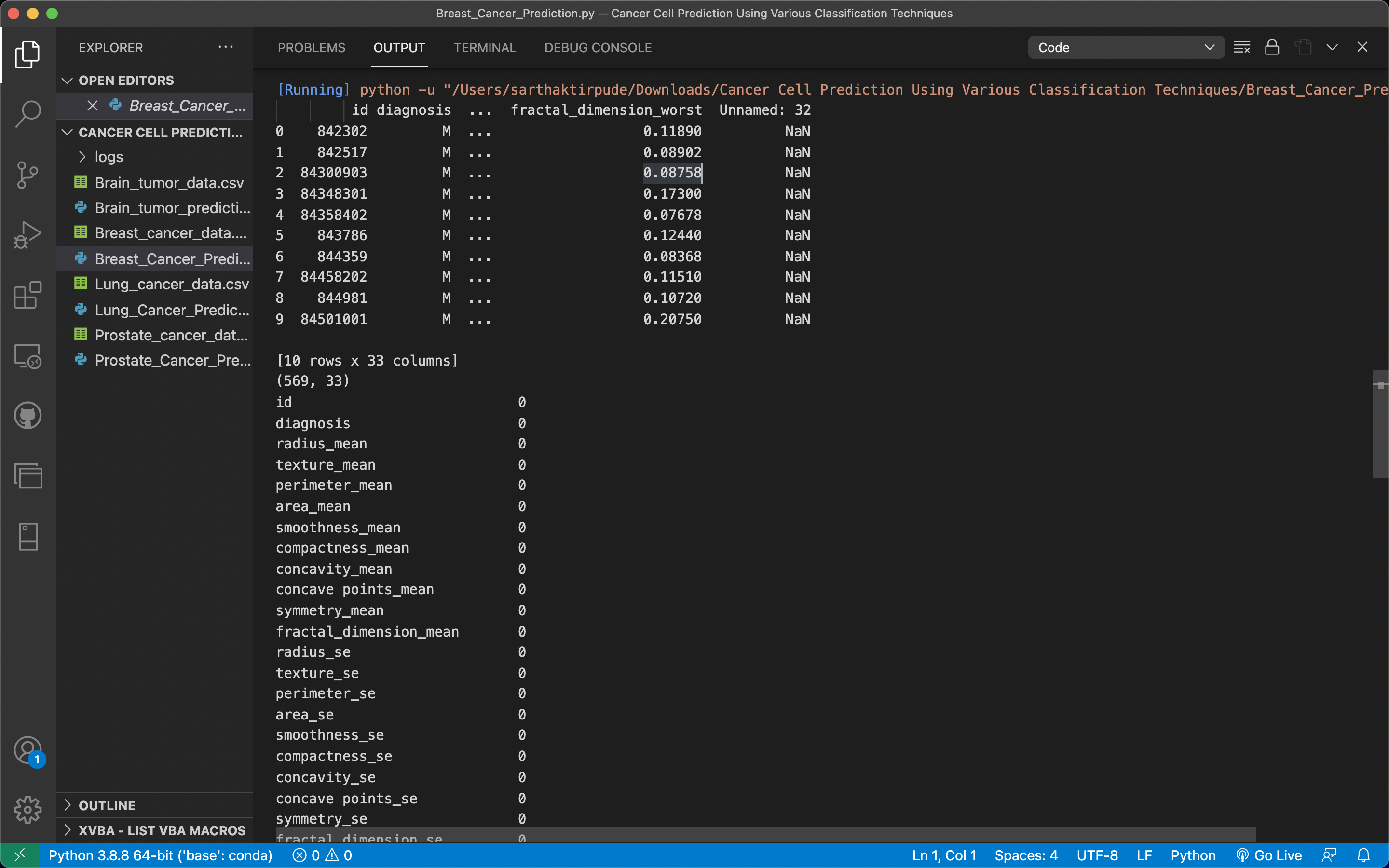 GitHub - sarthak-tirpude/Cancer-Prediction-Using-Various-Classification-Techniques