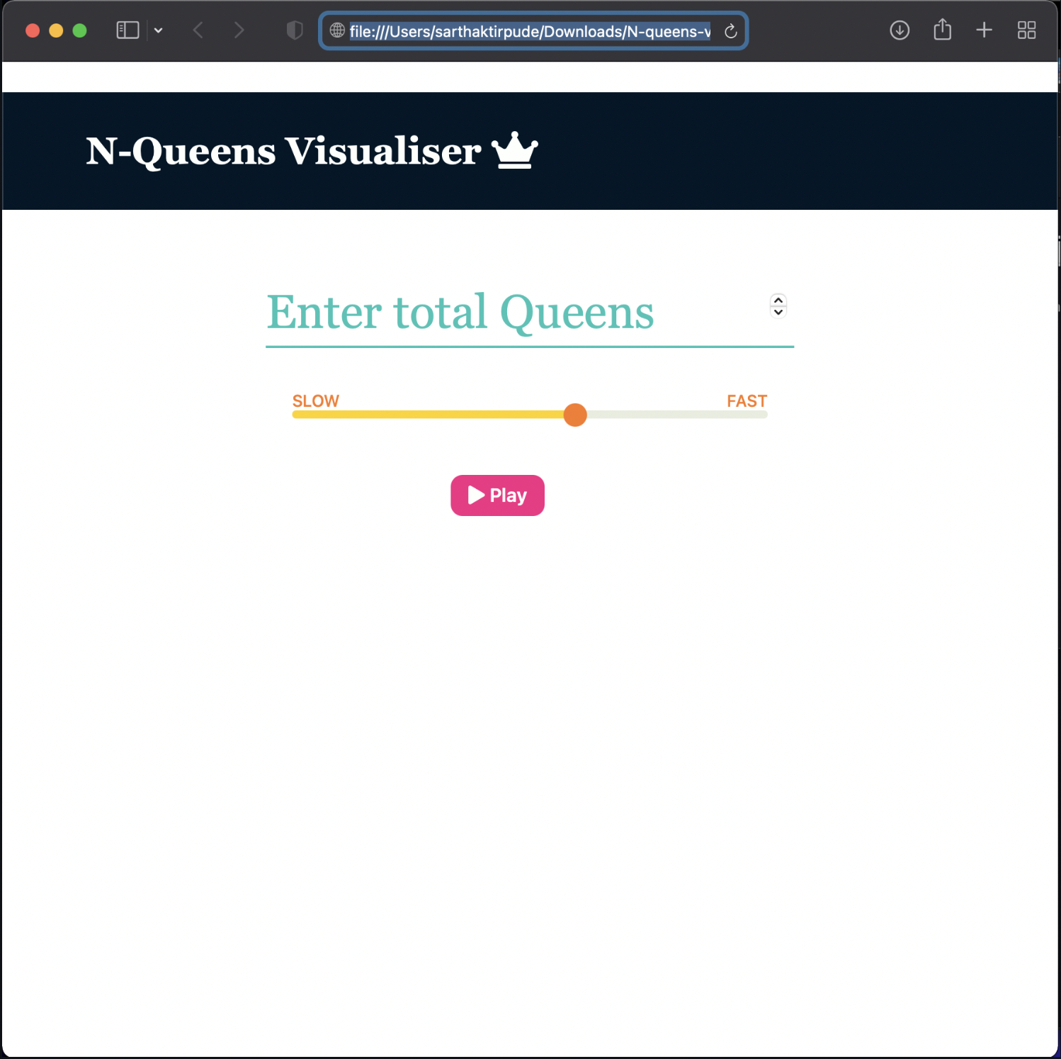 GitHub - sarthak-tirpude/AlgorithmVisualiser