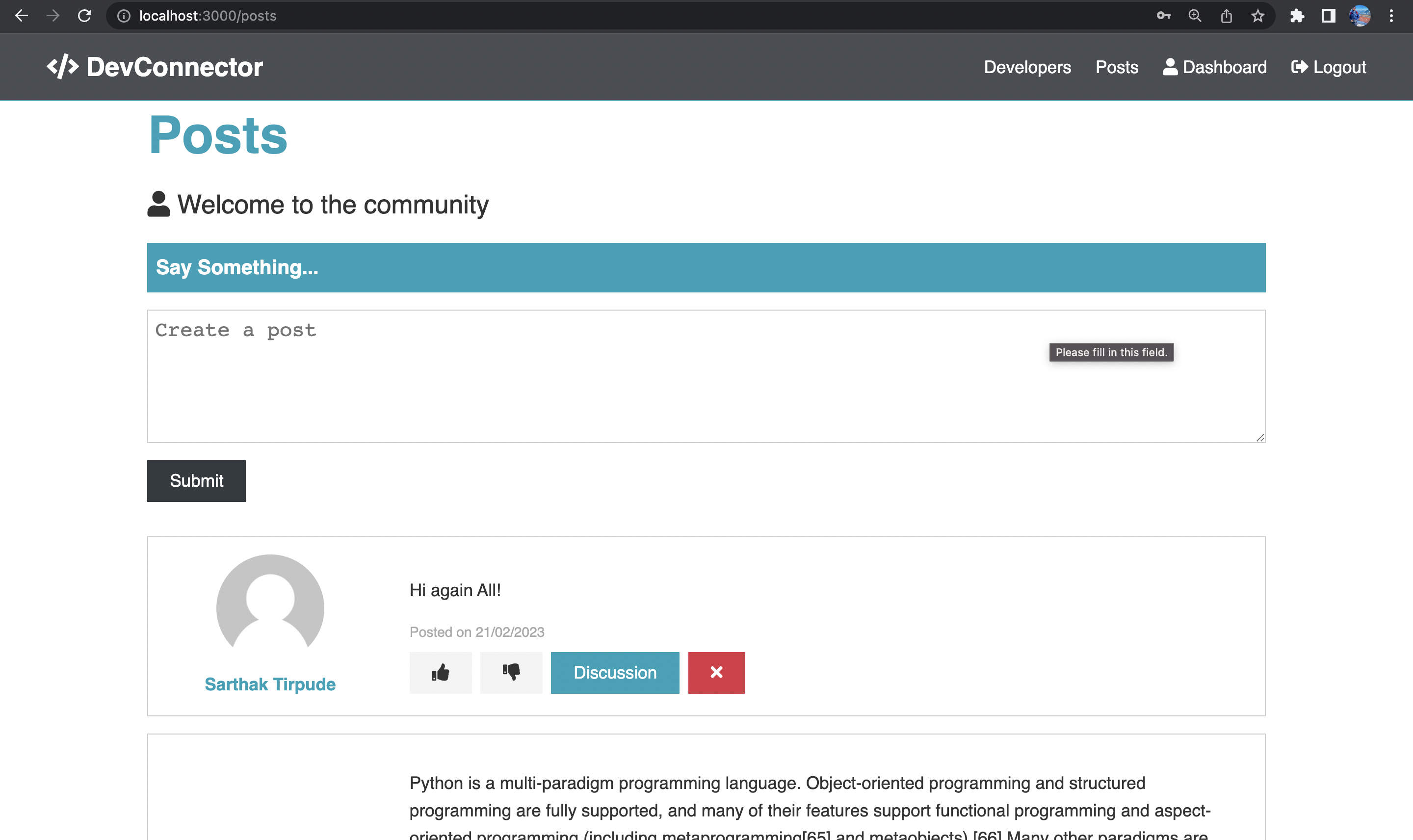 GitHub - Itshubhamv/Dev-Connector