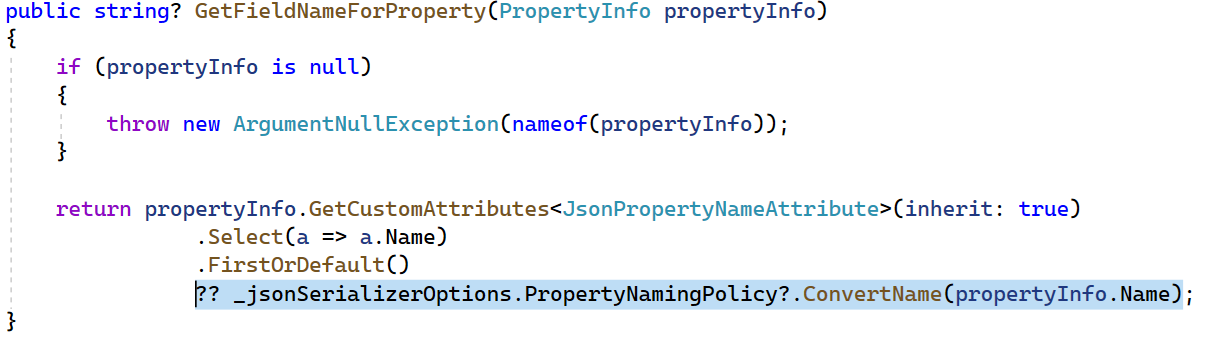 [bug] Systemtextjsoncontentserializer Getfieldnameforproperty Propertyinfo Does Not Use The