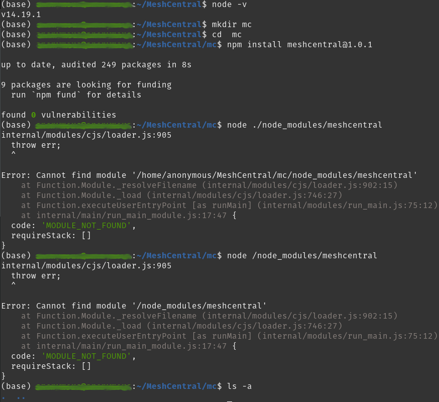 npm package not working as expected. · Issue #3837 · Ylianst/MeshCentral · GitHub