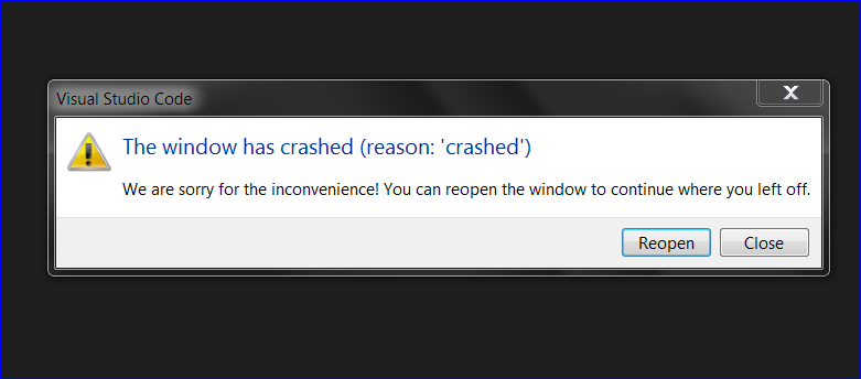 VSCode crashed on startup. · Issue #121617 · microsoft/vscode · GitHub