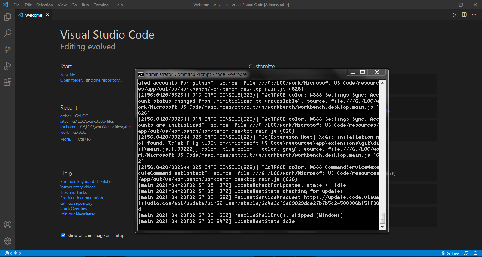 VSCode crashed on startup. · Issue #121617 · microsoft/vscode · GitHub