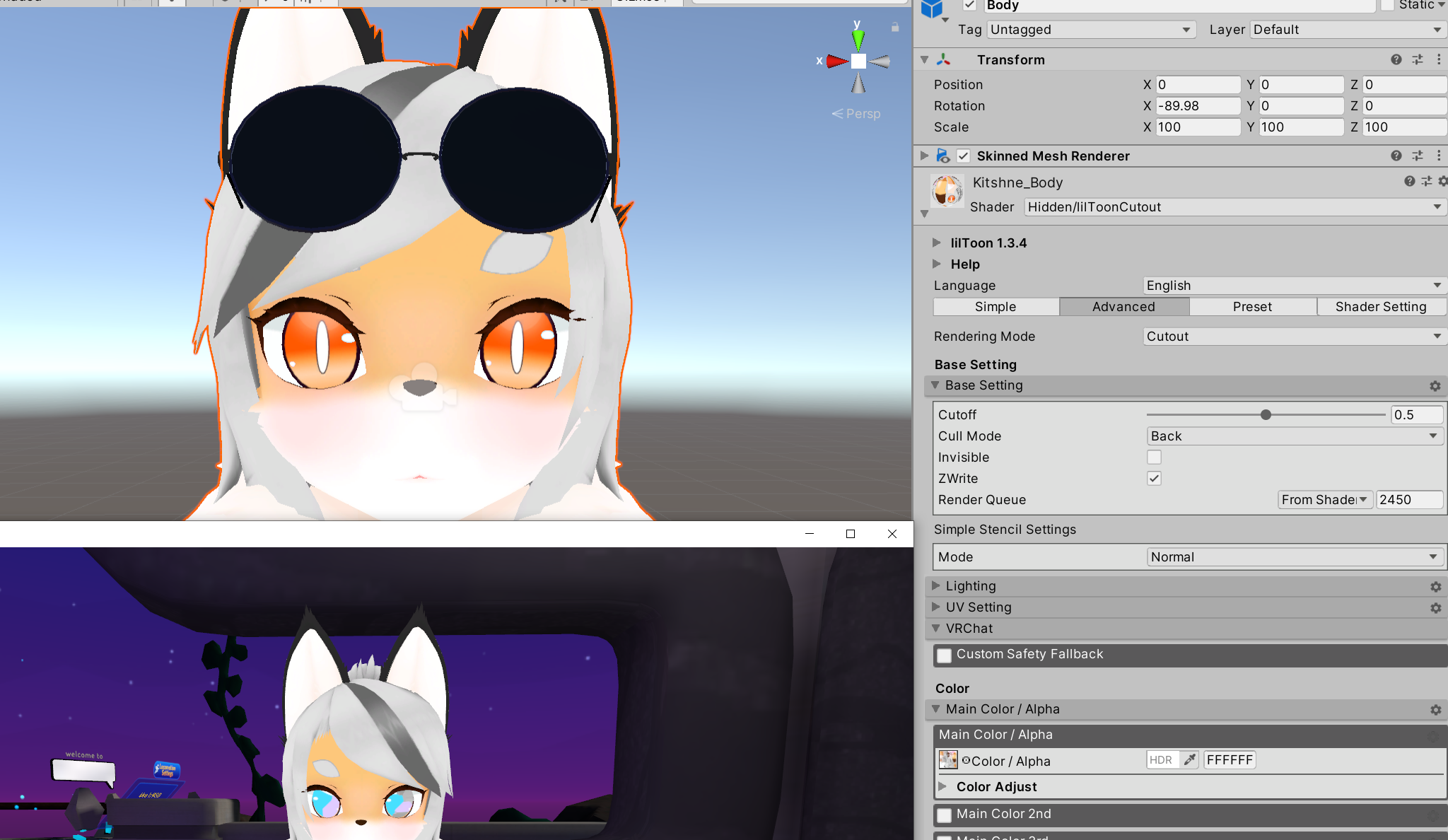 Cutout not working in VRChat · Issue #37 · lilxyzw/lilToon · GitHub