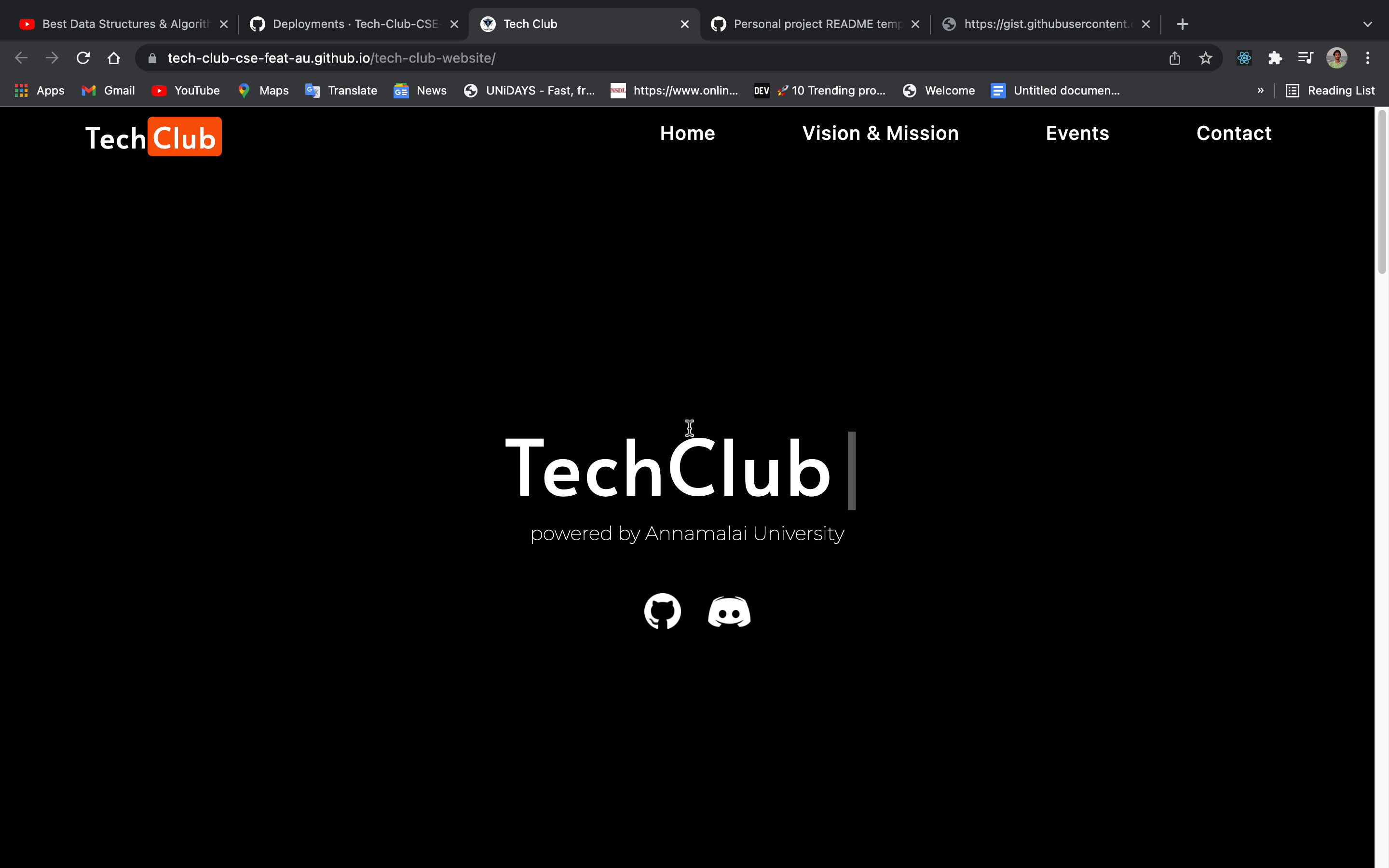 GitHub - Tech-Club-CSE-FEAT-AU/tech-club-website: The Repo for the ...