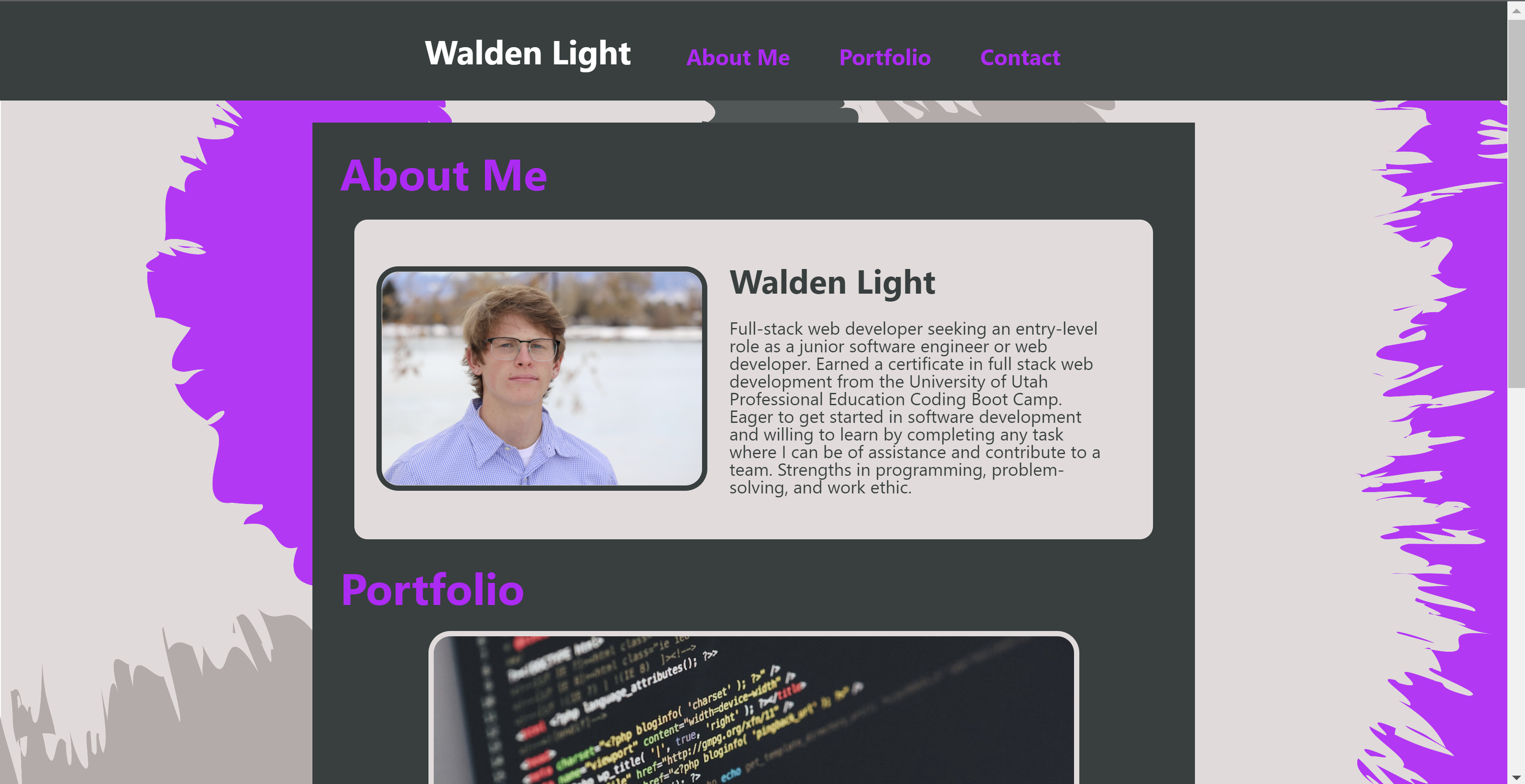 GitHub - waldenlight/one-page-portfolio