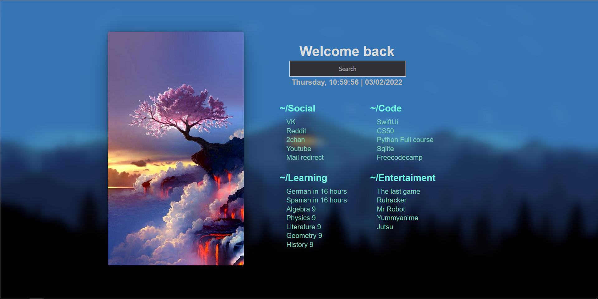 GitHub - tortious/startpage-5: My personal web browser startpage
