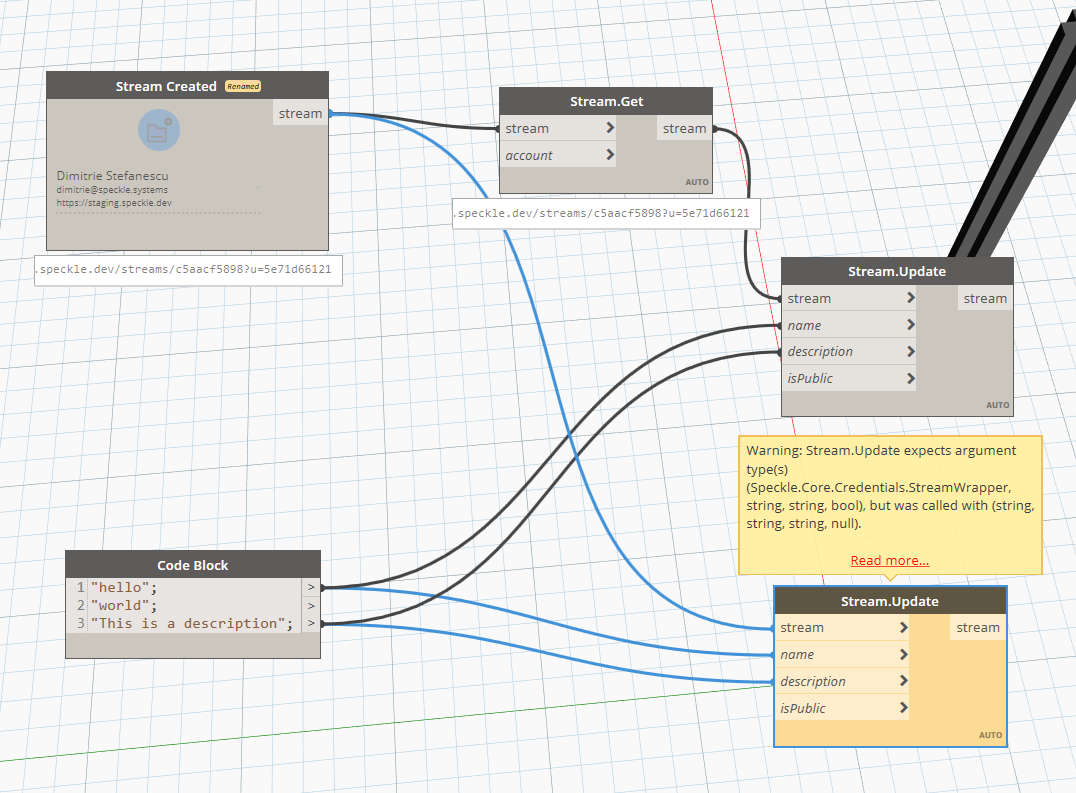 Dynamo Streamupdate Input Weirdness · Issue 235 · Specklesystemsspeckle Sharp · Github