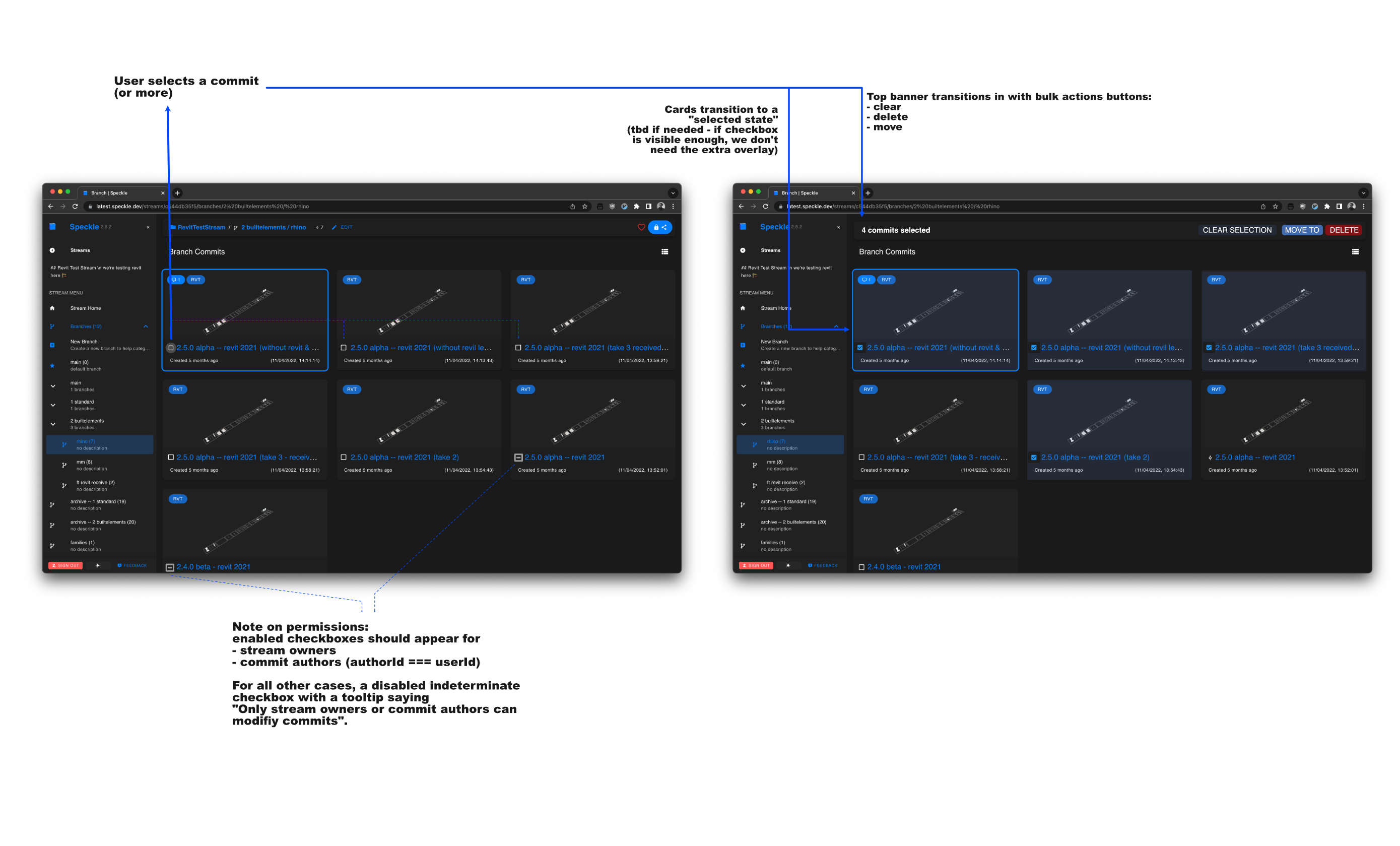 Multi select commit actions in the frontend · Issue #984 · specklesystems/speckle-server · GitHub