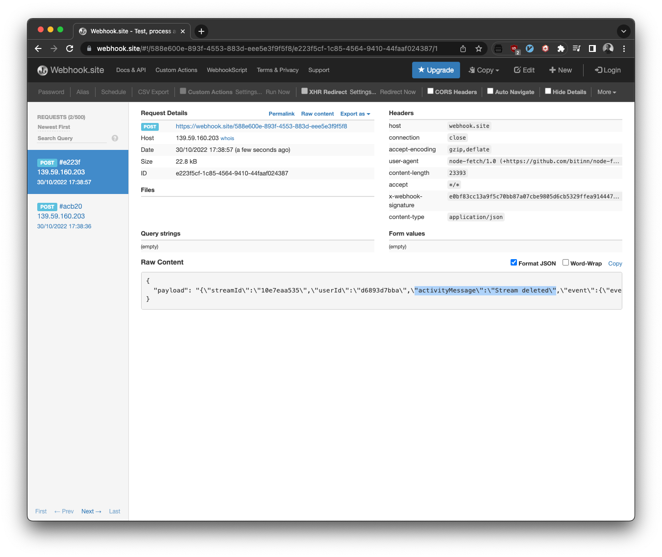 Bug: stream_delete webhook didn't work · Issue #1141 · specklesystems/speckle-server · GitHub