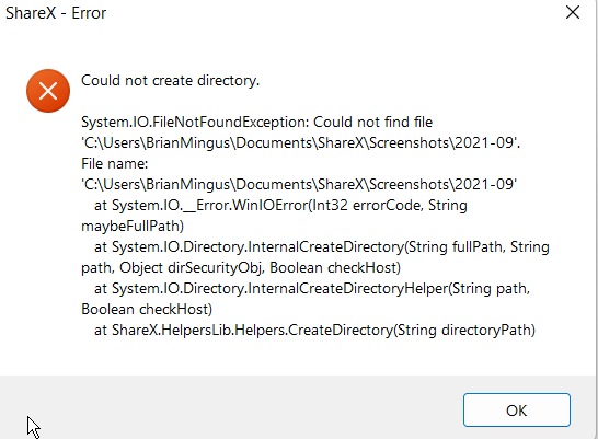 Windows 11 Could Not Find File · Issue 5846 · Sharexsharex · Github 