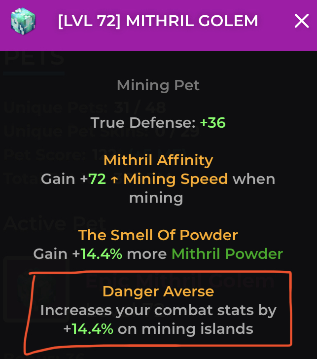 Epic rarity Mithril Golem shows the 3rd perk · Issue #239 · SkyCryptWebsite/SkyCrypt · GitHub