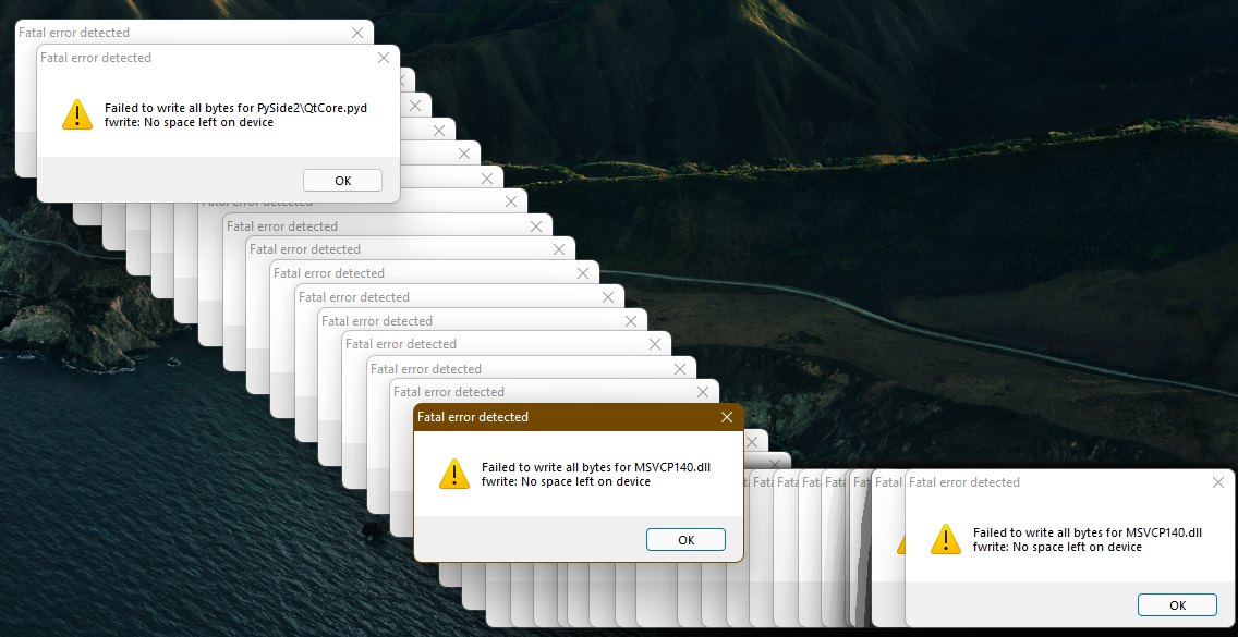 [BUG] A lot of "Fatal error detected" · Issue #301 · marticliment/ElevenClock · GitHub