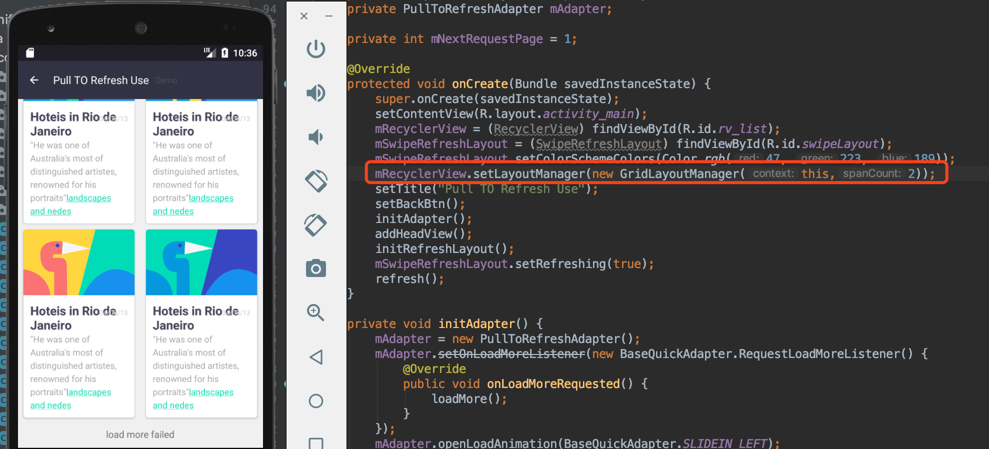 使用GridLayoutManager 时候 loadMoreView的宽度显示不正常。 · Issue #2388 · CymChad ...