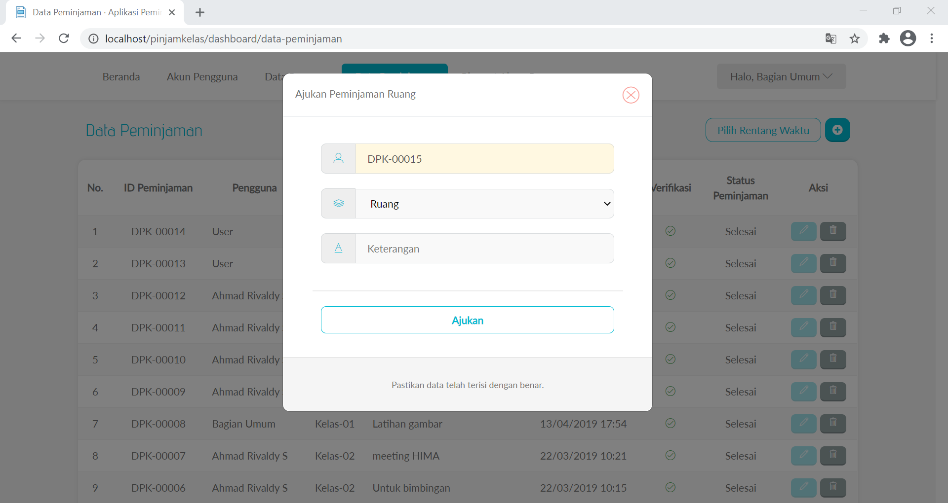 GitHub - rivaldys/pinjam-kelas: Sistem peminjaman ruang kelas berbasis web yang dapat digunakan ...
