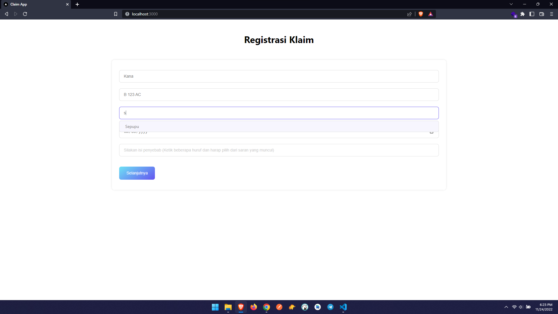GitHub - rivaldys/claim-app