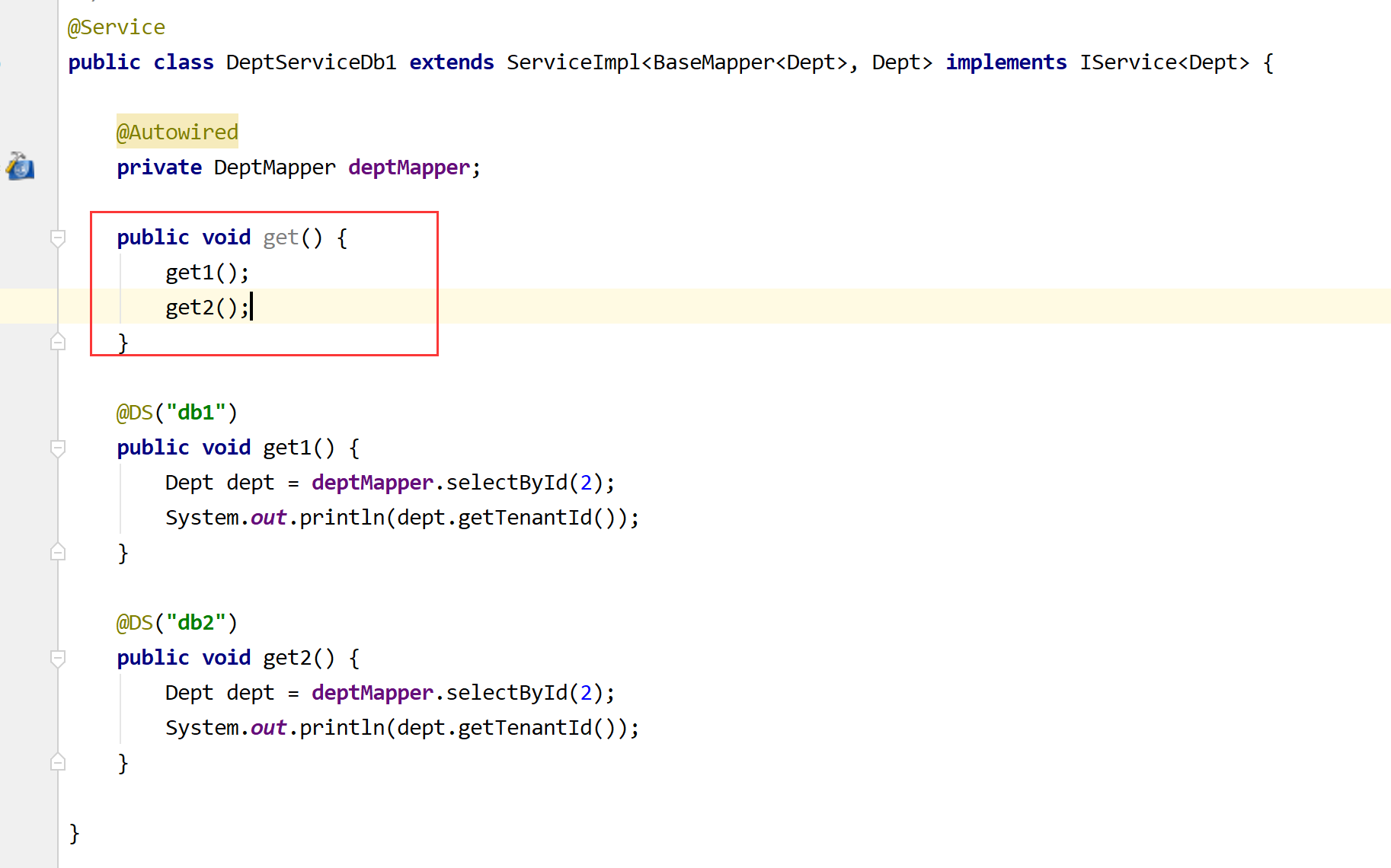 service中调用service方法无法切换数据源 · Issue #93 · baomidou/dynamic-datasource · GitHub
