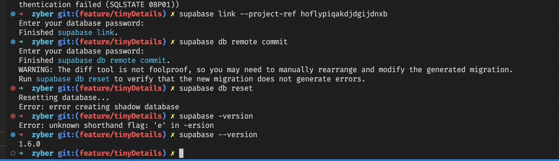Error while running db migrations · Issue #383 · supabase/cli · GitHub