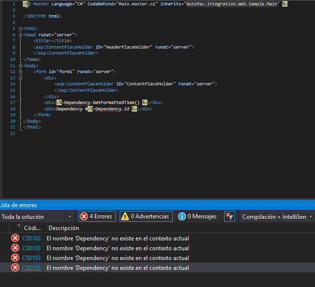 ERR 'Dependency' doesn't exist in the actual context · Issue #1 · NatMarchand/WebFormsInjection ...