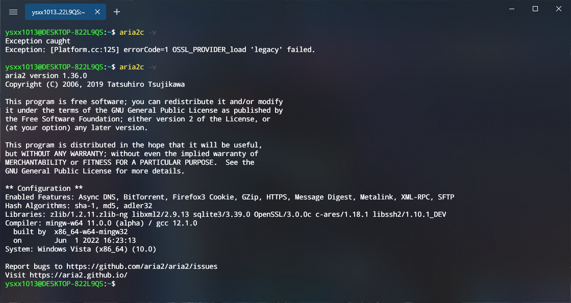 OSSL_PROVIDER_load 'legacy' failed. · Issue #1935 · aria2/aria2 · GitHub