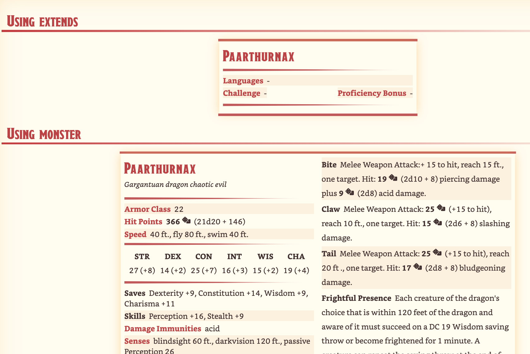 [bug] extends not working · Issue #140 · javalent/fantasy-statblocks · GitHub