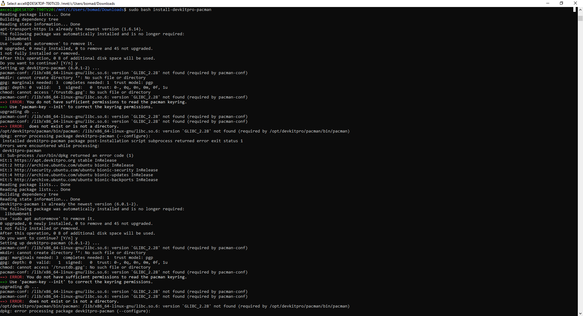 Can't install dkp-pacman due to insufficient permissions to read the pacman keyring · Issue #41 ...