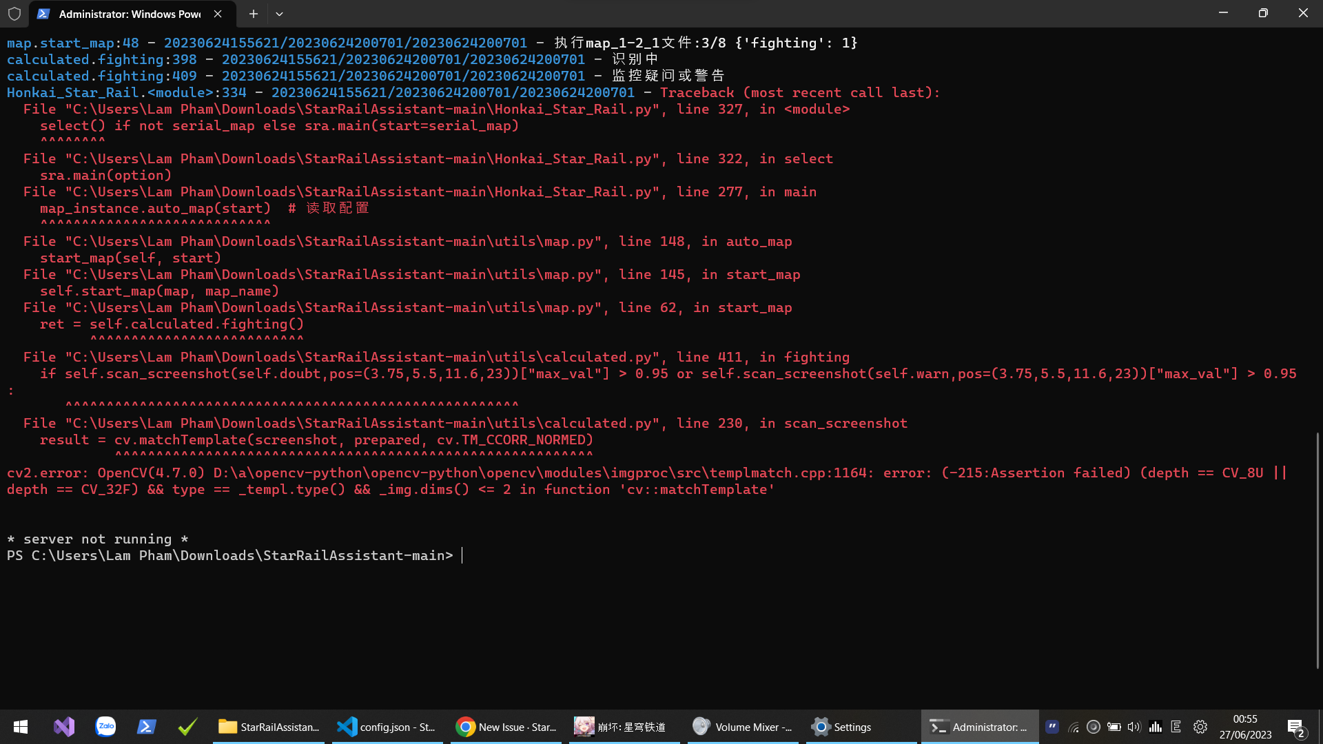 program stops running when/after a fight ended · Issue #606 · Starry-Wind/StarRailAssistant · GitHub
