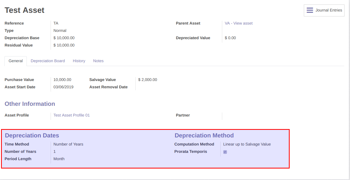 account_asset_management: Wrong depreciation with Linear up to Salvage and Prorata Temporis ...