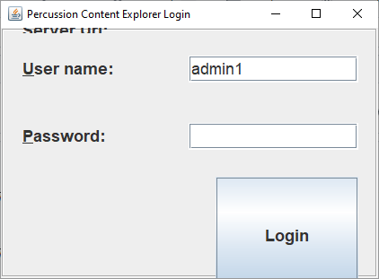 Upon changing the Server URL and pressing tab key distorts login dialog ...