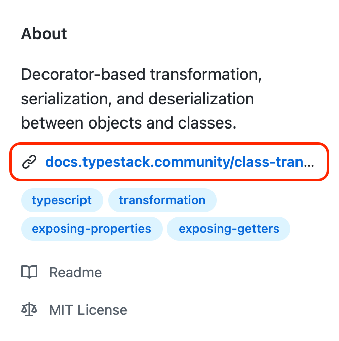 Fix Github Repository Details Website Url · Issue 986 · Typestackclass Transformer · Github 3379