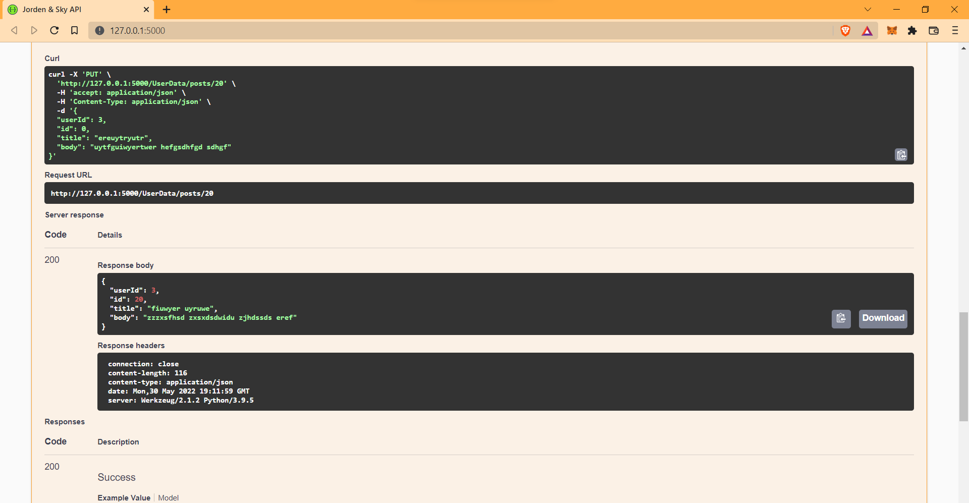 GitHub - TigerAtGit/CRUD-with-SwaggerUI: Flask API service for CRUD operation using SwaggerUI