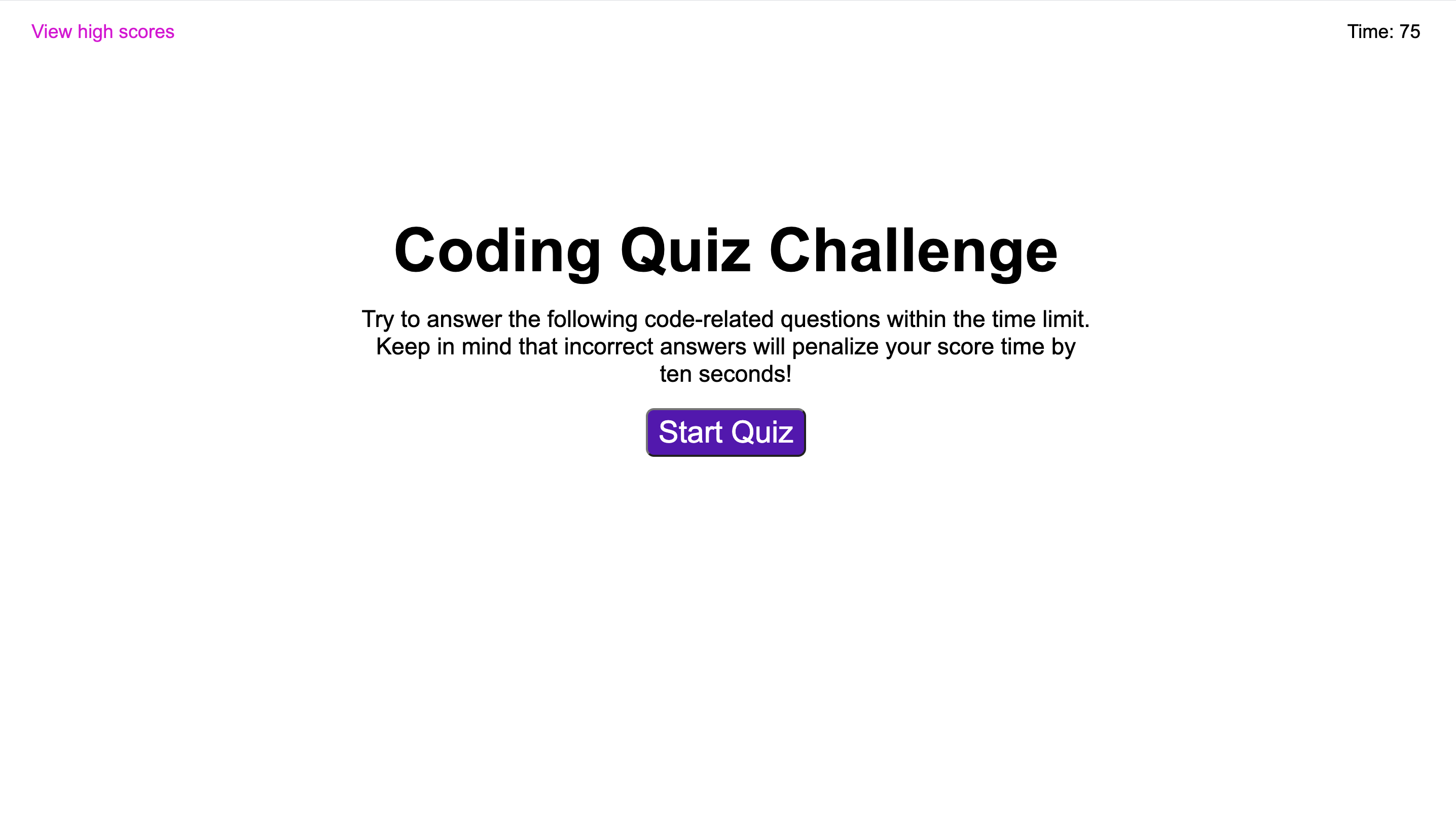 GitHub - TPhondeth/challenge-week4: Web APIs Challenge: Code Quiz
