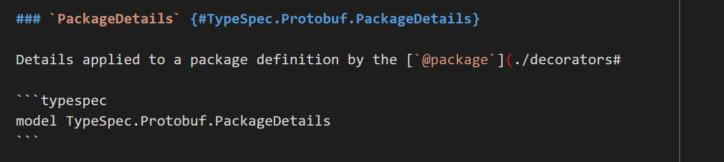 Doc generation: can't relatively-link to a decorator · Issue #1713 · microsoft/typespec · GitHub