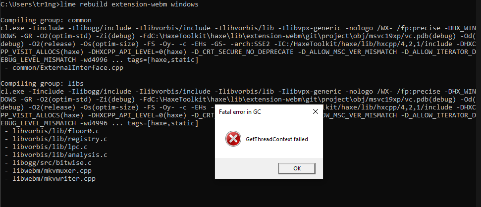 Error When Recompile Extension Webm Using Lime · Issue 27 · Growtopiafli Openfl Haxeflixel
