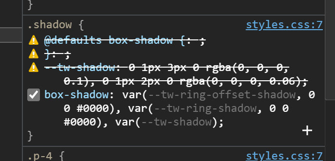 Shadow Class Not Applying Due To Defaults In The Output Css File 0355