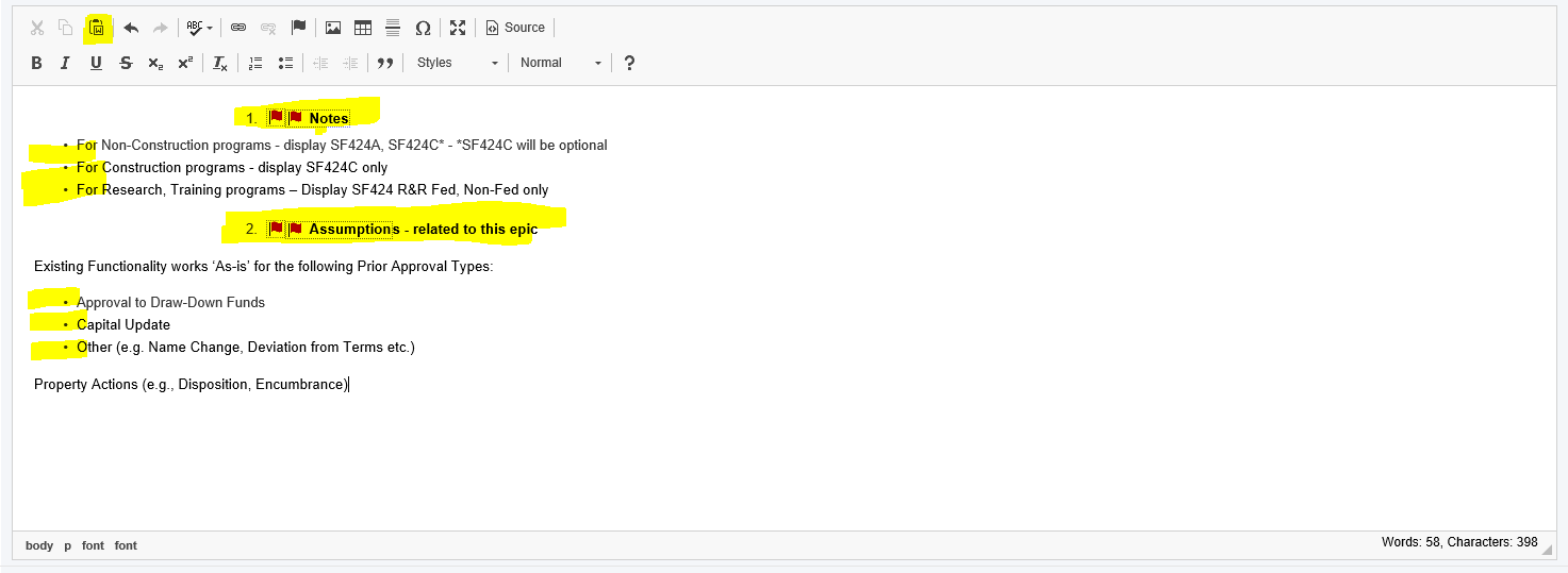 (Higher Priority) CKeditor 4.16.1 Standard- Issue with Paste from word button not copying ms ...