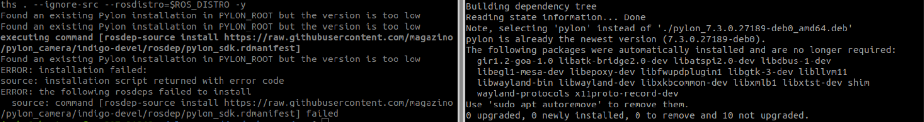 [Noetic] error about rosdep install after pylon software installation. · Issue #161 · basler ...