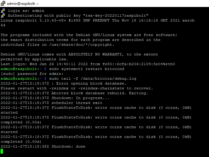 Electrs not indexing, stuck in fail/restart cycle. · Issue #887 · raspibolt/raspibolt · GitHub