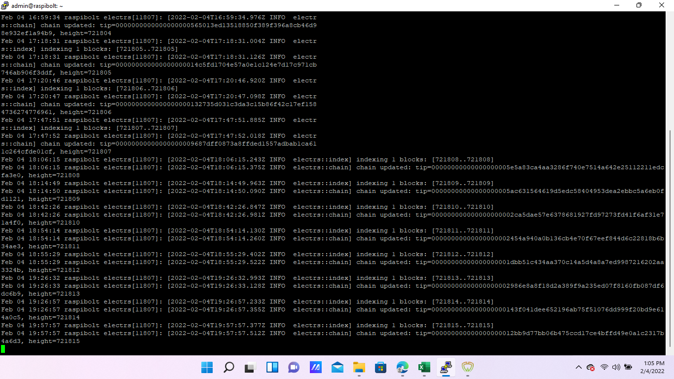 Electrs not indexing, stuck in fail/restart cycle. · Issue #887 · raspibolt/raspibolt · GitHub
