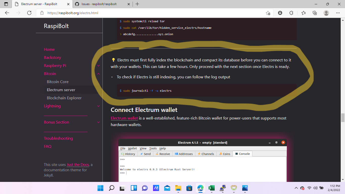 Electrs not indexing, stuck in fail/restart cycle. · Issue #887 · raspibolt/raspibolt · GitHub