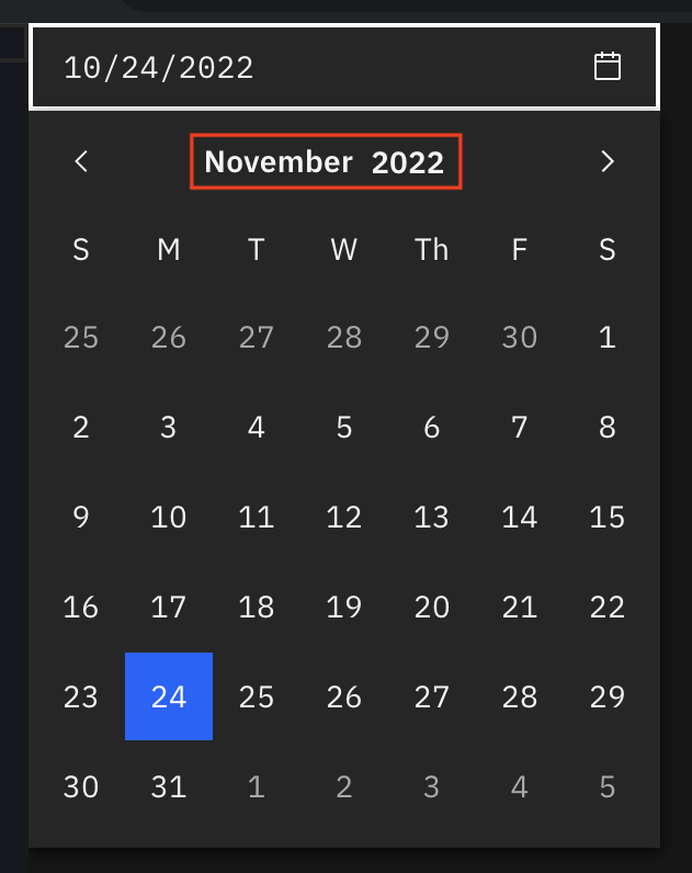 [Bug]: DatePicker is not update month correctly · Issue #12732 · carbon-design-system/carbon ...