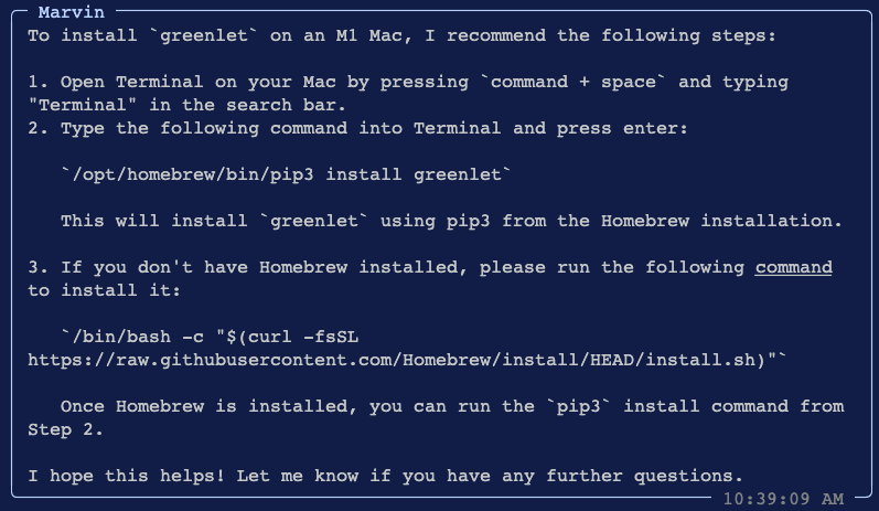 Issue with greenlet library on M1 Mac · Issue #119 · PrefectHQ/marvin ...