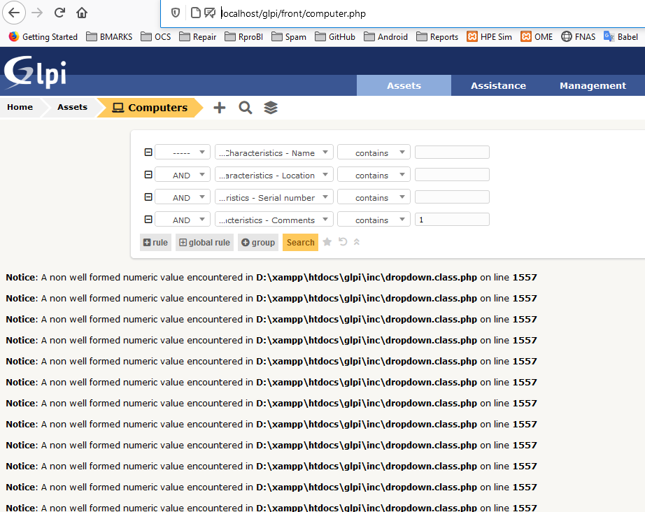 Notice A Non Well Formed Numeric Value Encountered In Glpiincdropdownclassphp On Line 1554