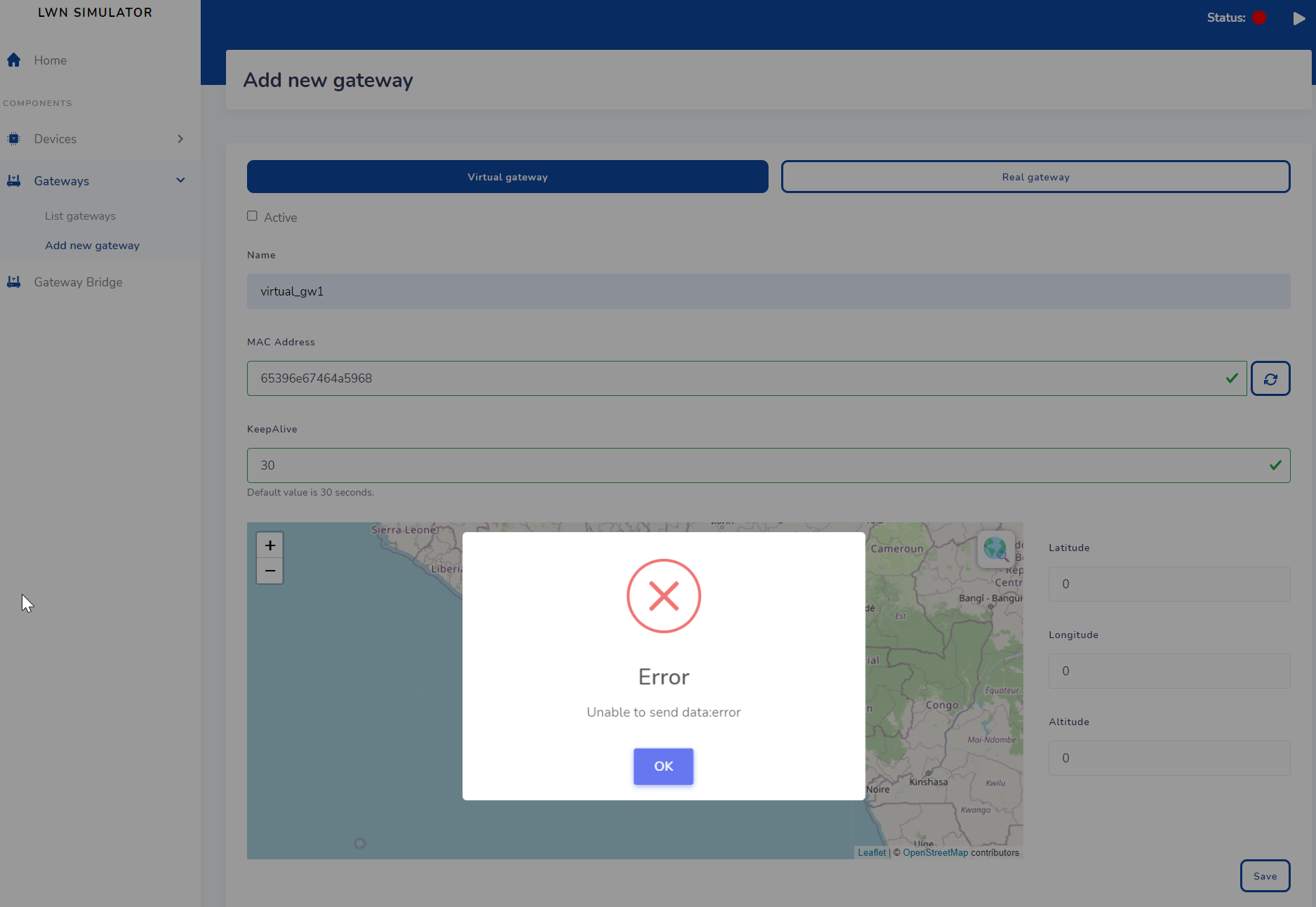 Unable to send data:error · Issue #1 · UniCT-ARSLab/LWN-Simulator · GitHub