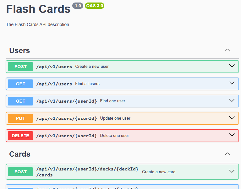 GitHub - RianVitor26/flash-cards-api: Developing the REST API for the ...